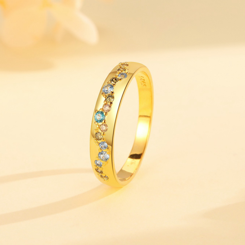 Dainty Gold Star Stacking Eternity Ring – Perimade & Co.