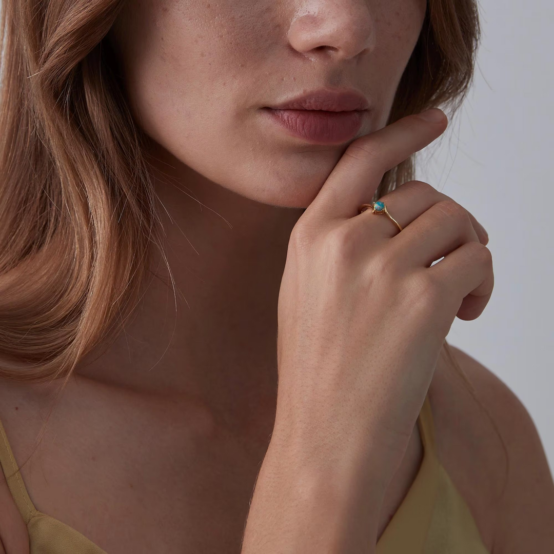 Natural Opal Stacking Thin Bypass Ring – Perimade & Co.